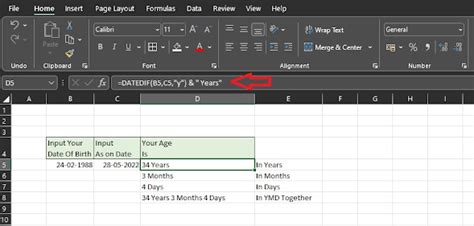 Make Age Calculator In MS Excel Cue Tricks