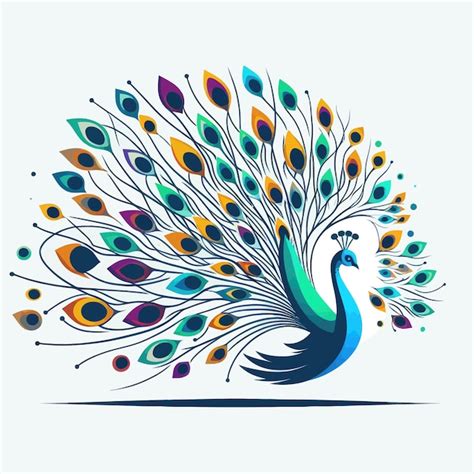 A Drawing Of A Peacock With The Words Peacock On It Premium Ai