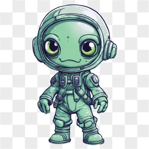 Download Cute Cartoon Alien In Space Suit Cartoons Online Creative