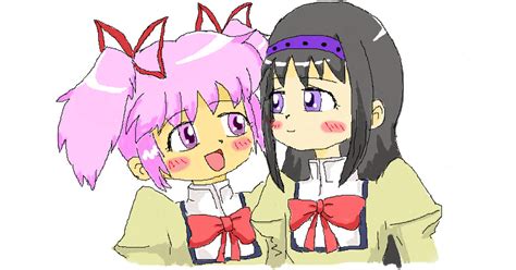 魔法少女まどかマギカ 鹿目まどかと暁美ほむら 地獄の九所封＠マウス描きのみのイラスト Pixiv