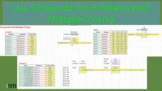 Excel Sumproduct How To Count And Sum Based On Multiple Criteria Using