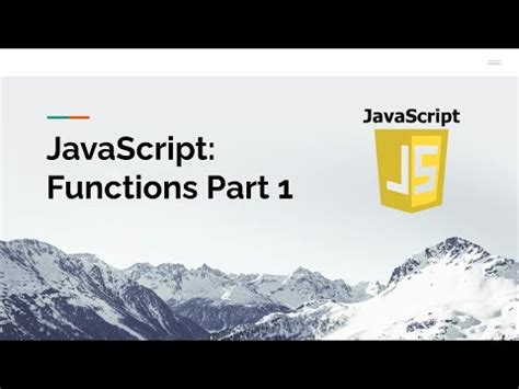 JavaScript Functions Part 1 YouTube