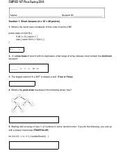 Final 1 Sample Pdf CMPSCI 187 Final Spring 2018 Section 1 Short Answer 4 X 10 40 Points 1