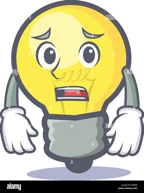 Afraid Light Bulb Character Cartoon Stock Vector Image And Art Alamy