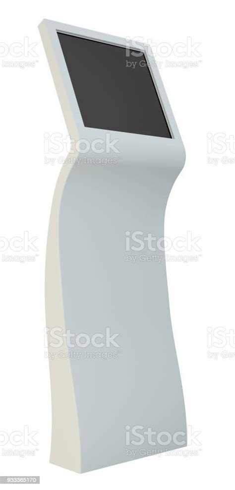 독립 정보 키오스크 터미널 서 3d 렌더링입니다 흰색 배경에 고립 0명에 대한 스톡 사진 및 기타 이미지 0명 공란