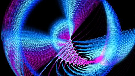 Light Blue Pink Spiral Intersection Shapes Colorful Abstraction Dark