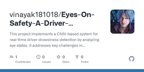 Github Vinayak181018 Eyes On Safety A Driver Drowsiness Detection Using Deep Learning This