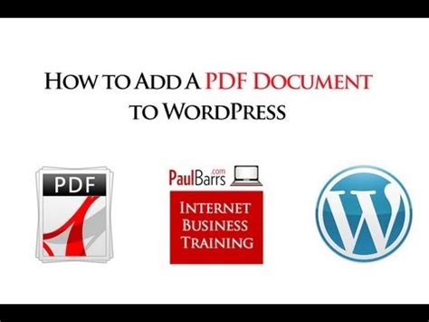 Add PDF Documents To WordPress How To YouTube
