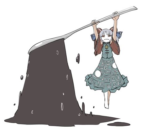 Safebooru 1girl Barefoot Blue Dress Blue Skirt Blue Vest Detached