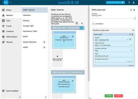 Configuring A Redundant WAN Connection Icom OS Routers