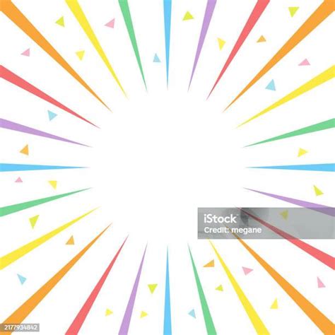 비행 다채로운 색종이 조각 벡터 일러스트 레이 션과 함께 햇살 배경 0명에 대한 스톡 벡터 아트 및 기타 이미지 0명 광선 기하 Istock