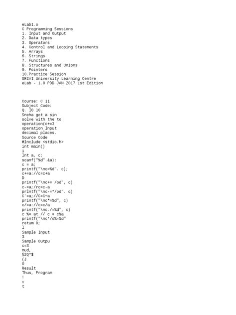 elab pdf c programming language numbers