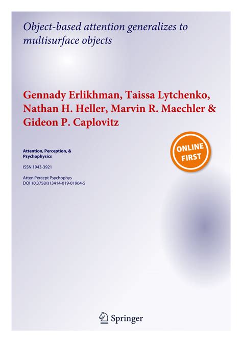 Pdf Object Based Attention Generalizes To Multisurface Objects