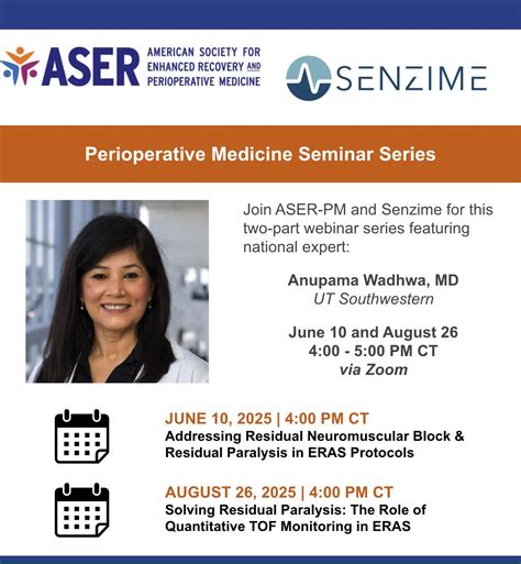 Upcoming Webinar Addressing Residual Neuromuscular Block And Residual Paralysis In Eras Protocols