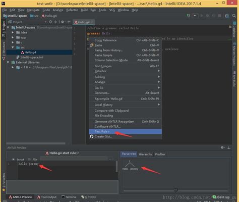 antlr4的intellij插件安装及示例hello g4 antlr4 示例 csdn博客