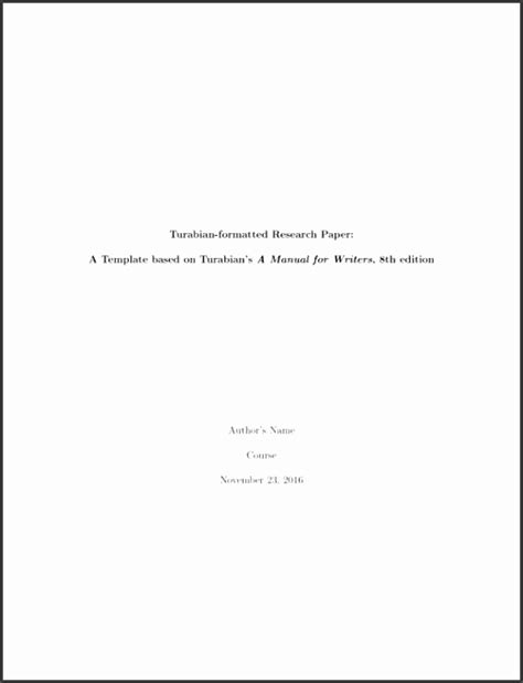 7 Turabian Style Paper Template Sampletemplatess Sampletemplatess