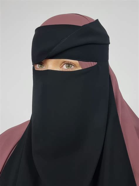 Short Half Niqab Elastic Back UKHT LONDON