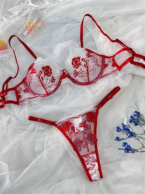 Embroidery Lace Underwear Uncensored For Women Perspective Multicolor Lingerie Bodyshaping
