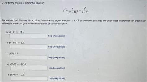 Solved Consider The First Order Differential Equation