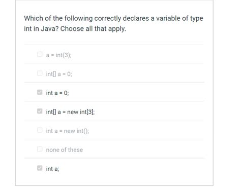 Solved Which Of The Following Correctly Declares A Variable Chegg
