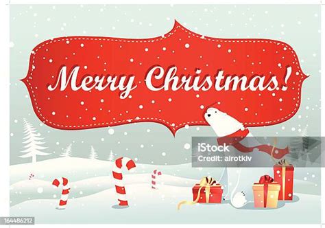 크리스마스 카드를 북극곰 겨울에 대한 스톡 벡터 아트 및 기타 이미지 겨울 곰 공휴일 Istock