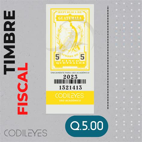 Timbre Fiscal De Q 5 00 Quetzales
