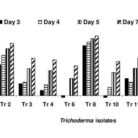 Growth Inhibition Of Fusarium Solani By Trichoderma Isolates In Dual Download Scientific