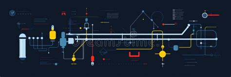 Detailed Minimalist Infographic Displaying Gas Pipeline System And Flow Analysis Generative Ai