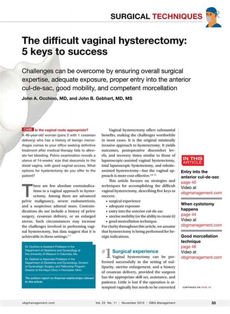 Difficult Vaginal Hysterectomy Pdf