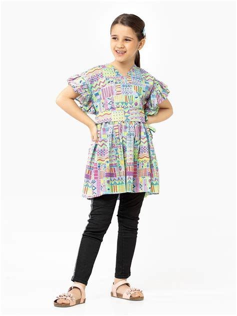 Edenrobe Girls Multi Frock Egtfw21s 281 Edenrobe Pakistan
