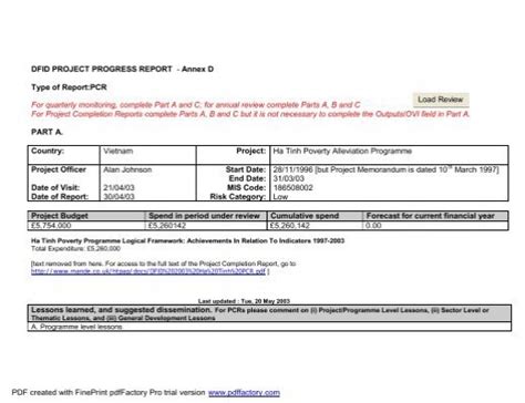 Dfid Project Progress Report Monitoring And Evaluation