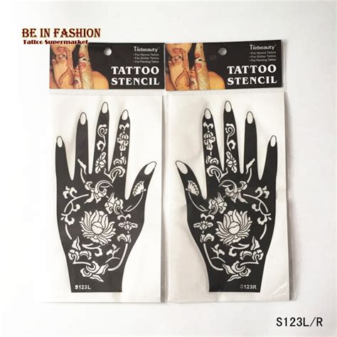 6pcs Large Henna Tattoo Stencils 2210cm Lace Rose Vicedeal