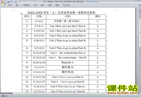 人教版pep六年级上册英语教学进度表下载23课件站