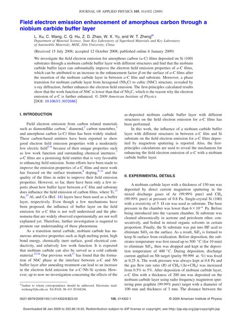 Pdf Effects Of Bonding Structure From Niobium Carbide Buffer Layer On