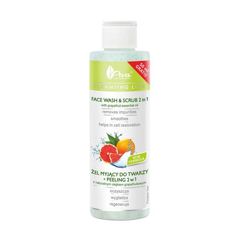 Очищувальний гель для обличчя скраб 2 в 1 Ava Laboratorium Cleansing Line Face Wash And Scrub з