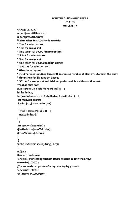 Cs 1103 Assignment 1 Code Written Assignment Unit 1 Cs 1103