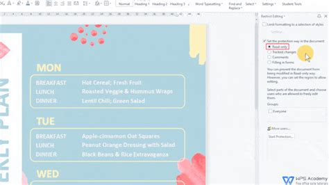 How To Protect A Word Document And Restrict Editing Wps Office Academy