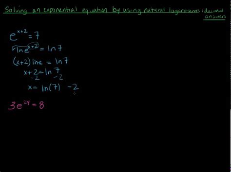 Solving An Exponential Equation By Using Natural Logarithms Decimal