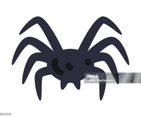 검정 거미 로서 Halloween 기어 다니는 생물 벡터 일러스트 10월에 대한 스톡 벡터 아트 및 기타 이미지 10월