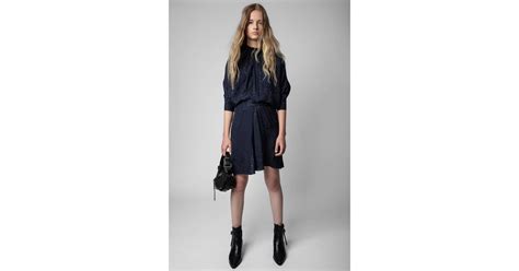 Zadig And Voltaire Ritas Jac Leo Silk Dress In Blue Lyst