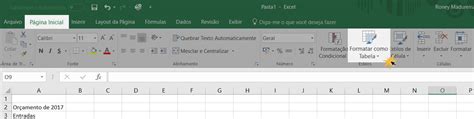 Excel 2016 Como Criar Uma Tabela No Excel 2016