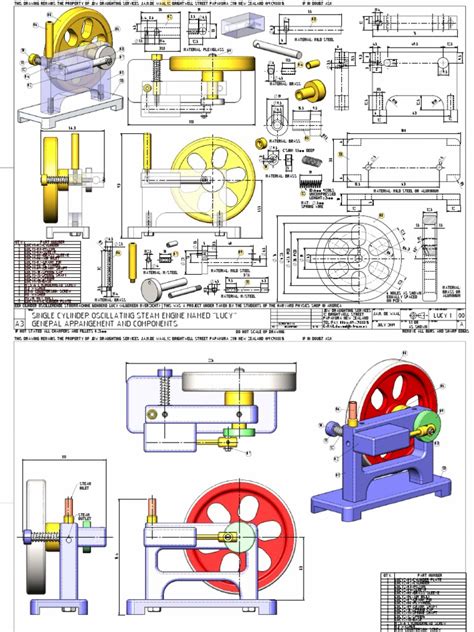 Single Cylinder Oscillating Steam Engine Named Lucy General