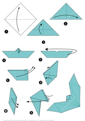 Origami Nietoperz Instrukcje Zabawki Z Papieru Do Wydrukowania