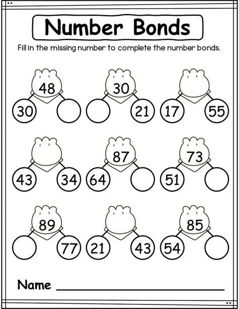 Number Bonds Math Worksheets Number Bonds Worksheets Number Bonds