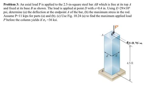 Solved Problem 3 An Axial Load P Is Applied To The