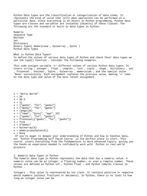 Python Data Types Pdf