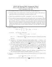 Homework3 Pdf STAT 323 Spring 2023 Assignment Three Due No Later Than