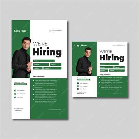 Premium Vector Job Application Design With White And Green Color