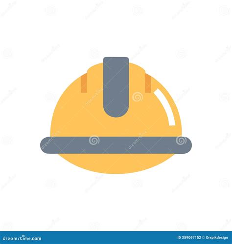 Construction Worker Helmet Icon For Safety Regulations Stock