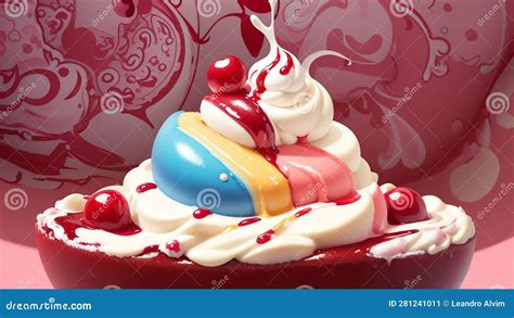 The Finishing Touch A Cherry Delight Ai Generated Stock Illustration